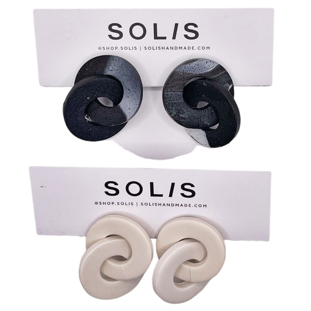 Small Circle Earrings in Black Marble – Shop Melody Rose